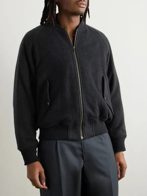 A.PRESSE Padded Cashmere-felt Bomber Jacket