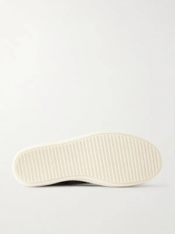 Rick Owens Vintage Leather-trimmed Suede Sneakers - Green