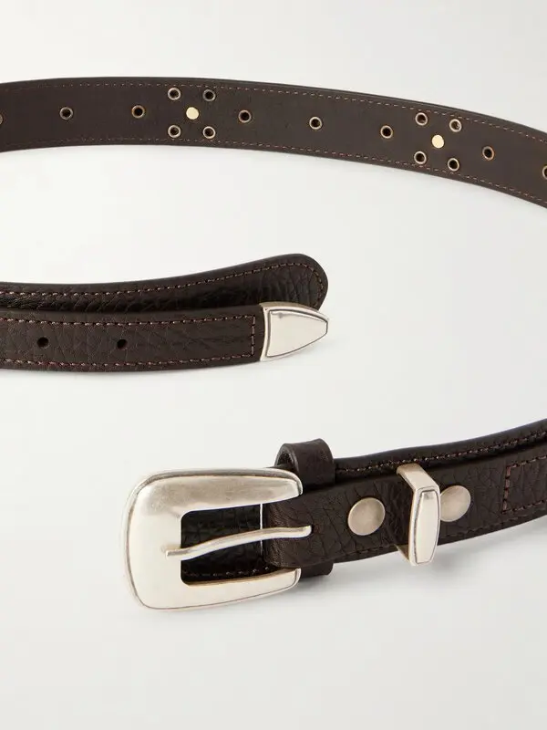 LEMAIRE 3cm Studded Full-grain Leather Belt