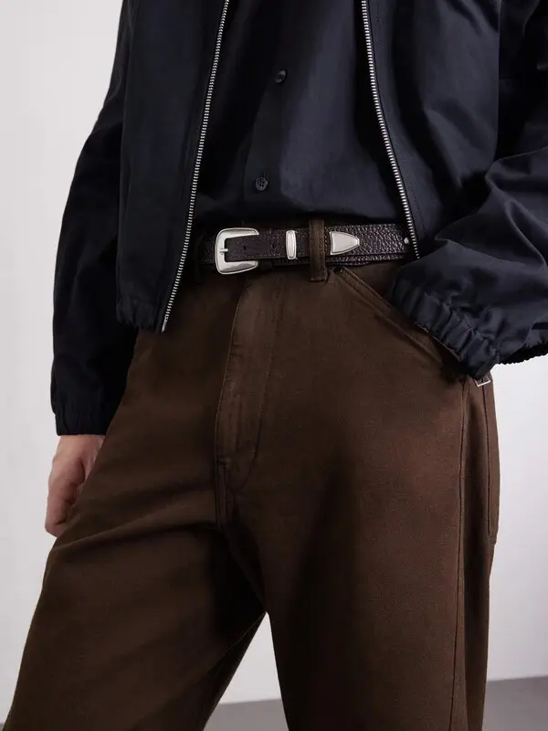 LEMAIRE 3cm Studded Full-grain Leather Belt