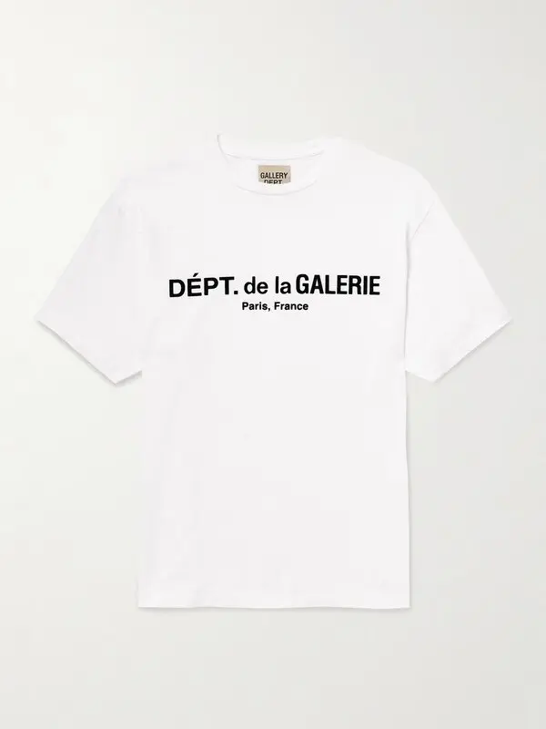 GALLERY DEPT. French Lux Flocked Cotton-jersey T-shirt - White