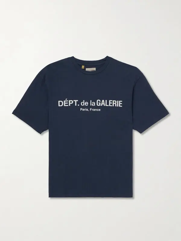 GALLERY DEPT. French Lux Logo-flocked Cotton-jersey T-shirt - Black