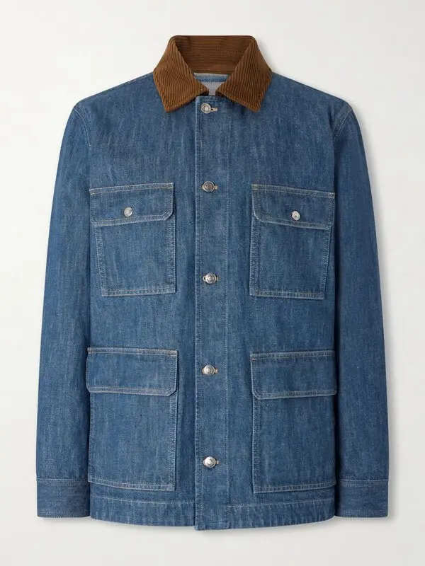 Loro Piana Austin Corduroy-trimmed Denim Jacket