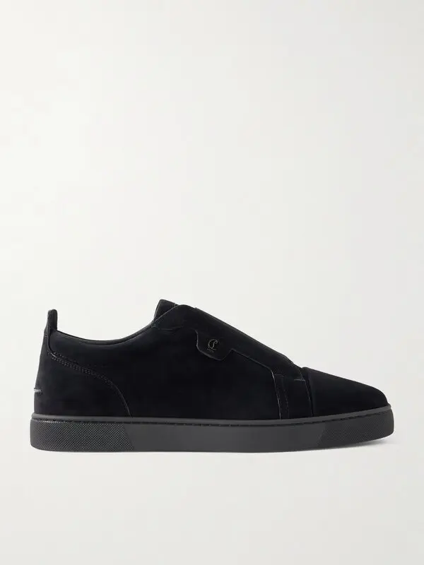 CHRISTIAN LOUBOUTIN St Louis Suede Slip-on Sneakers - Black