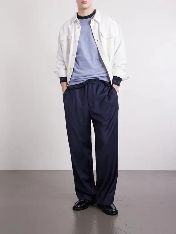 Altea Maglia Cotton And Cashmere-blend T-shirt - Blue