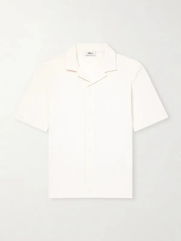 Altea Jean Camp-collar Cotton-piqué Shirt