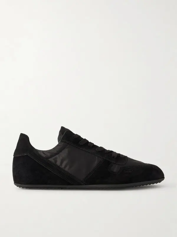 Rick Owens Minimal Suede And Nylon Sneakers - Black