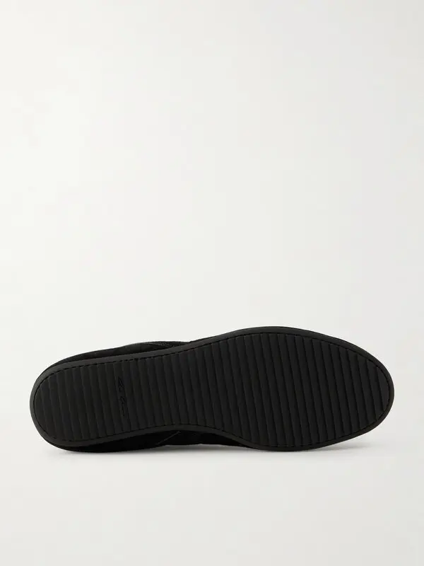 Rick Owens Minimal Suede And Nylon Sneakers - Black