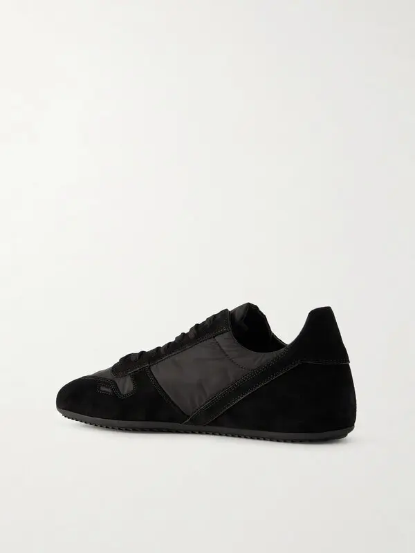 Rick Owens Minimal Suede And Nylon Sneakers - Black