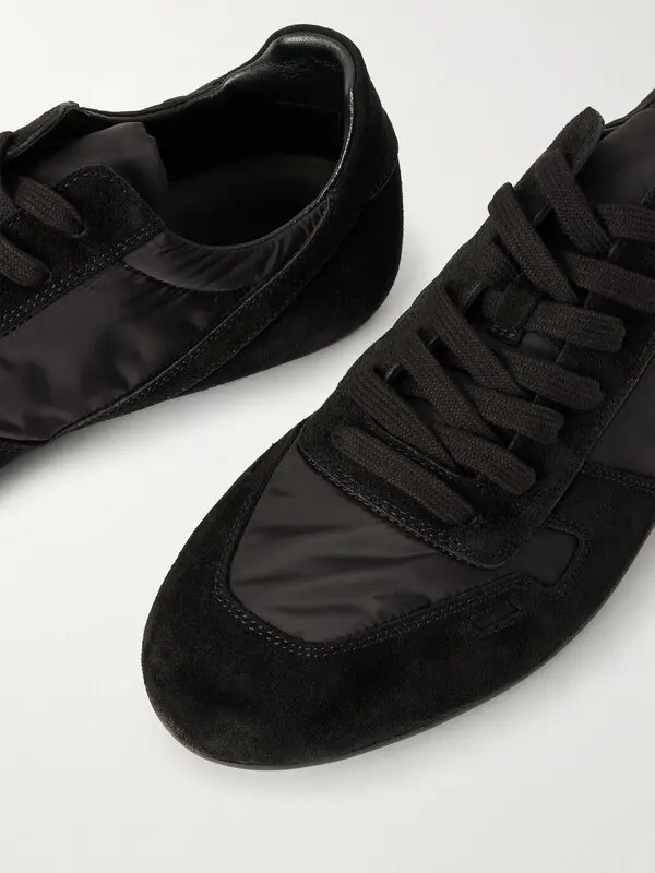 Rick Owens Minimal Suede And Nylon Sneakers - Black