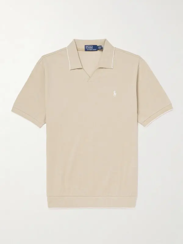 Polo Ralph Lauren Open-collar Logo-embroidered Cotton-blend Piqué Polo Shirt