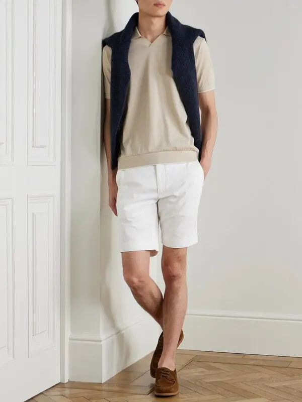 Polo Ralph Lauren Open-collar Logo-embroidered Cotton-blend Piqué Polo Shirt