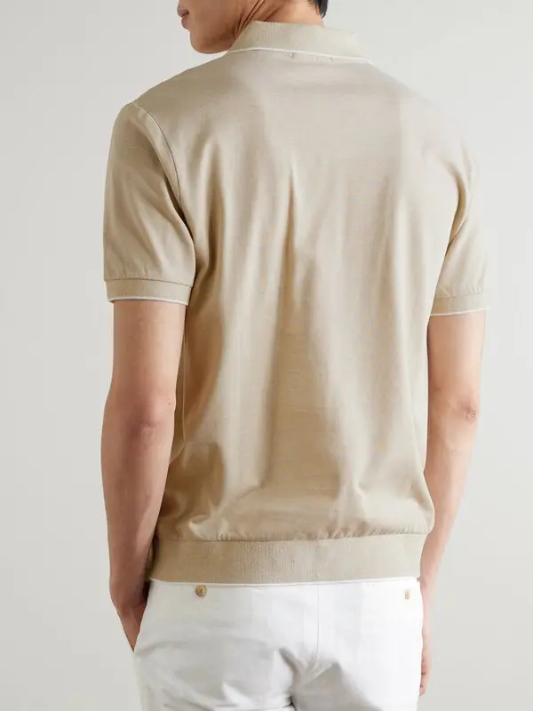 Polo Ralph Lauren Open-collar Logo-embroidered Cotton-blend Piqué Polo Shirt