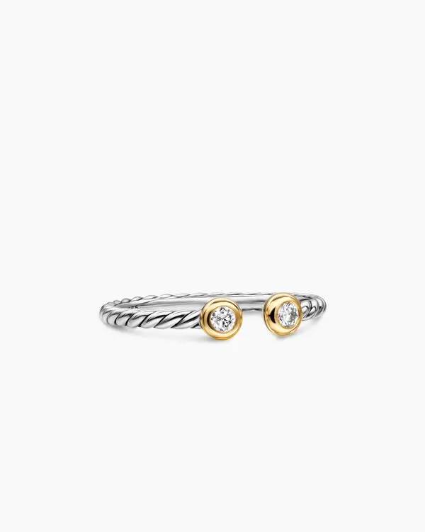 David Yurman Cable Open Ring With Diamonds - Diamond