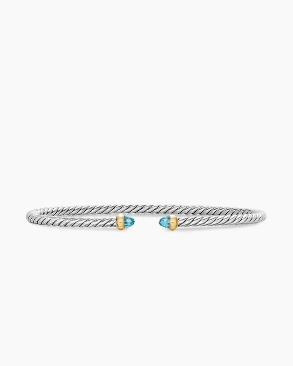 David Yurman Micro Cable Flex Bracelet - Blue Topaz