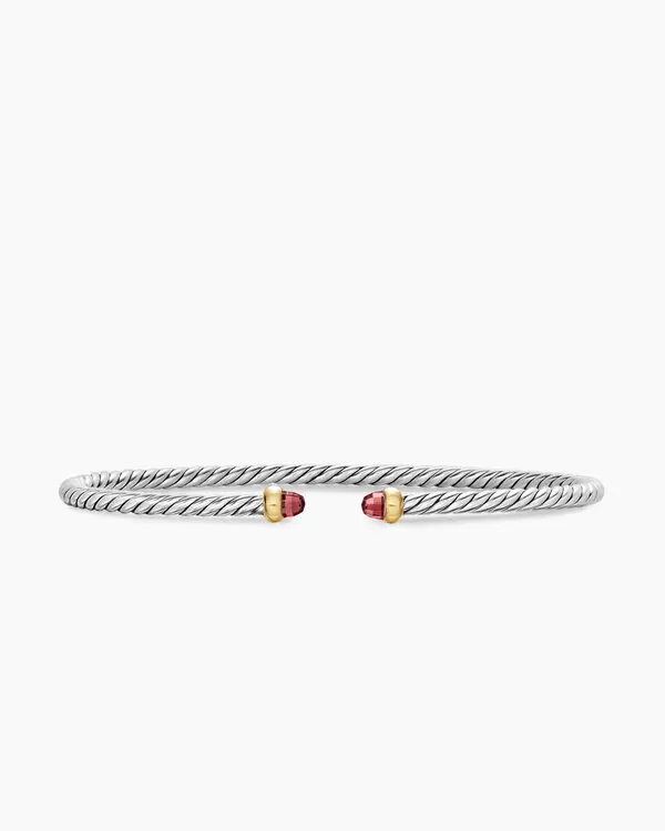 David Yurman Micro Cable Flex Bracelet - Rhodolite Garnet