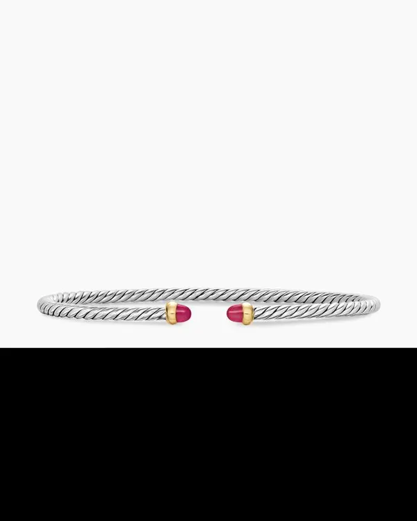David Yurman Micro Cable Flex Bracelet - Ruby