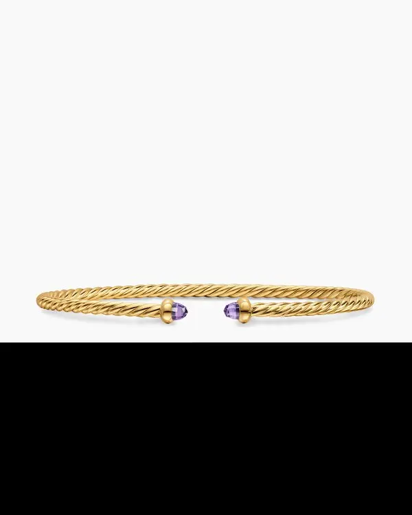 David Yurman 18k Yellow Gold Cablespira® Flex Bracelet With Rubies - Amethyst