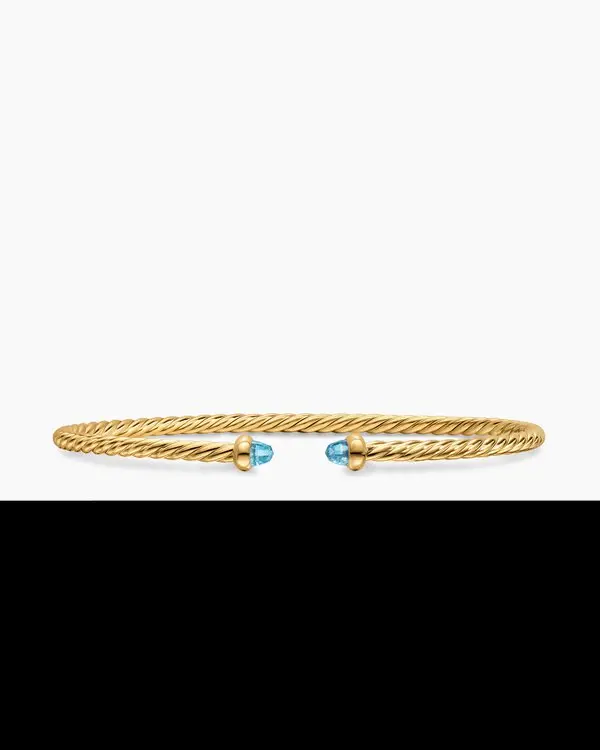 David Yurman 18k Yellow Gold Cablespira® Flex Bracelet With Rubies - Blue Topaz