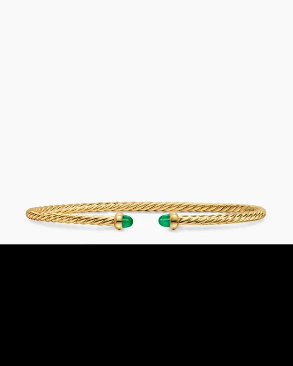 David Yurman 18k Yellow Gold Cablespira® Flex Bracelet With Rubies - Emerald