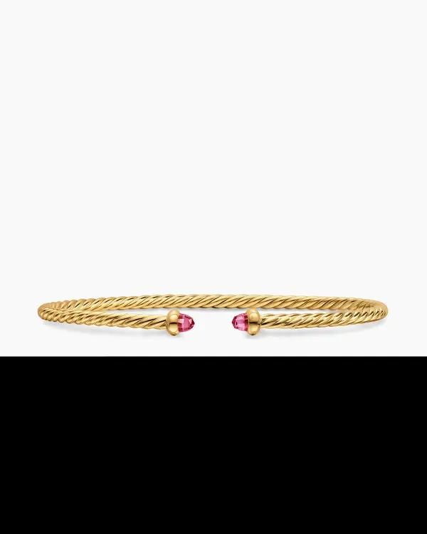 David Yurman 18k Yellow Gold Cablespira® Flex Bracelet With Rubies - Pink Tourmaline