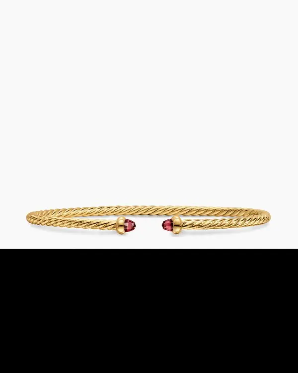 David Yurman 18k Yellow Gold Cablespira® Flex Bracelet With Rubies - Rhodolite Garnet
