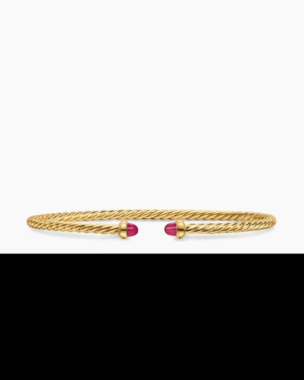 David Yurman 18k Yellow Gold Cablespira® Flex Bracelet With Rubies - Ruby