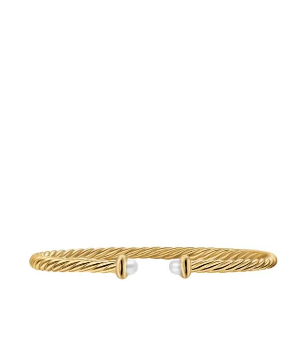David Yurman 18k Yellow Gold Cablespira® Flex Teen Bracelet With - Pearl
