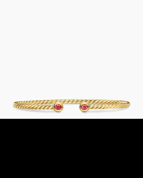 David Yurman 18k Yellow Gold Cablespira® Flex Bracelet With Rubies - Ruby