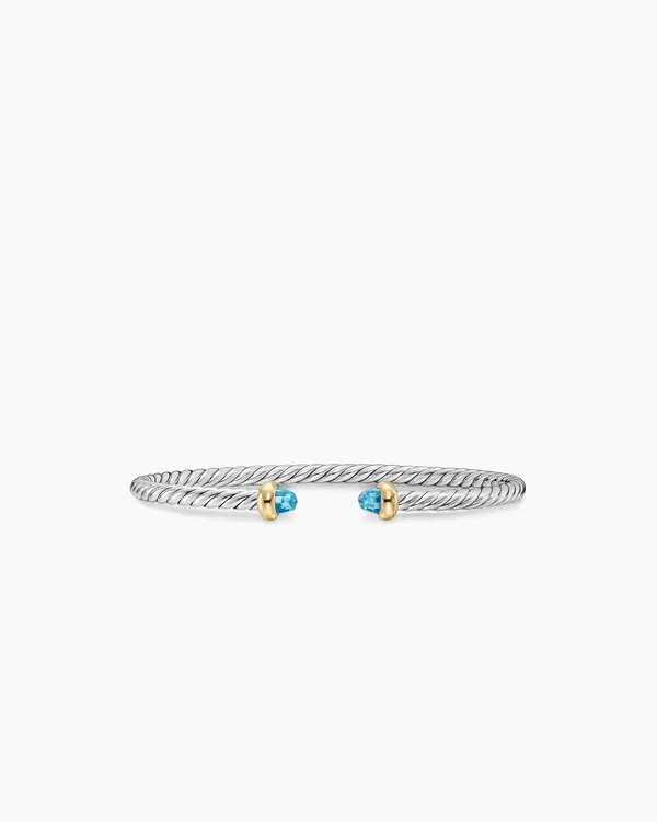 David Yurman Micro Cable Flex Bracelet - Blue Topaz