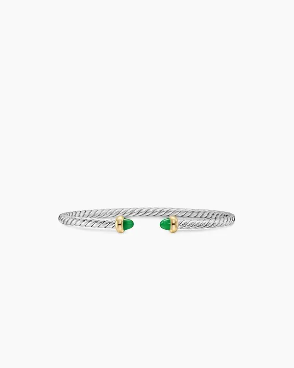 David Yurman Micro Cable Flex Bracelet - Emerald