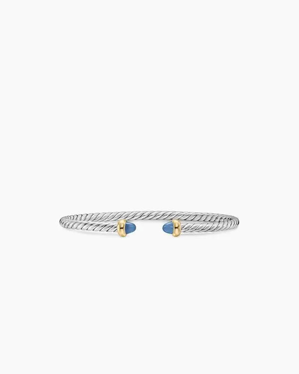 David Yurman Micro Cable Flex Bracelet - Light Blue Sapphire