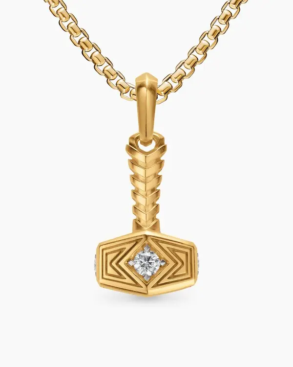 David Yurman Thor Hammer Amulet - Diamond