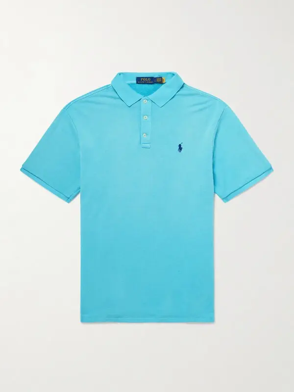Polo Ralph Lauren Cotton-blend Jersey Polo Shirt - Blue