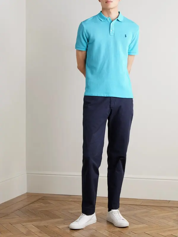 Polo Ralph Lauren Cotton-blend Jersey Polo Shirt - Blue