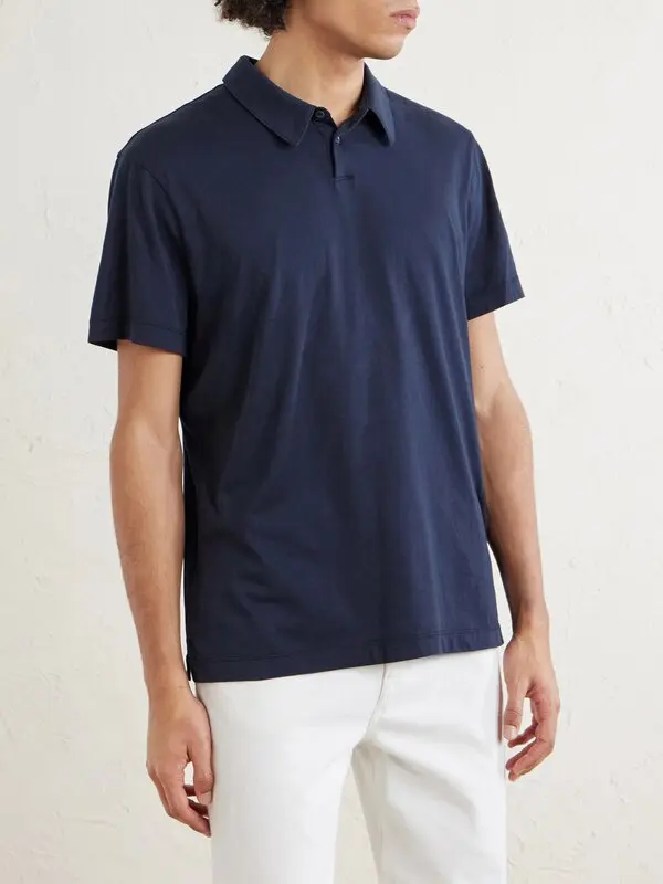 JAMES PERSE Luxe Lotus Cotton-jersey Polo Shirt