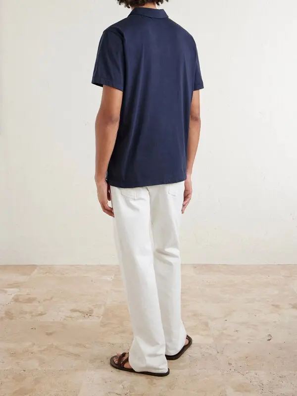 JAMES PERSE Luxe Lotus Cotton-jersey Polo Shirt