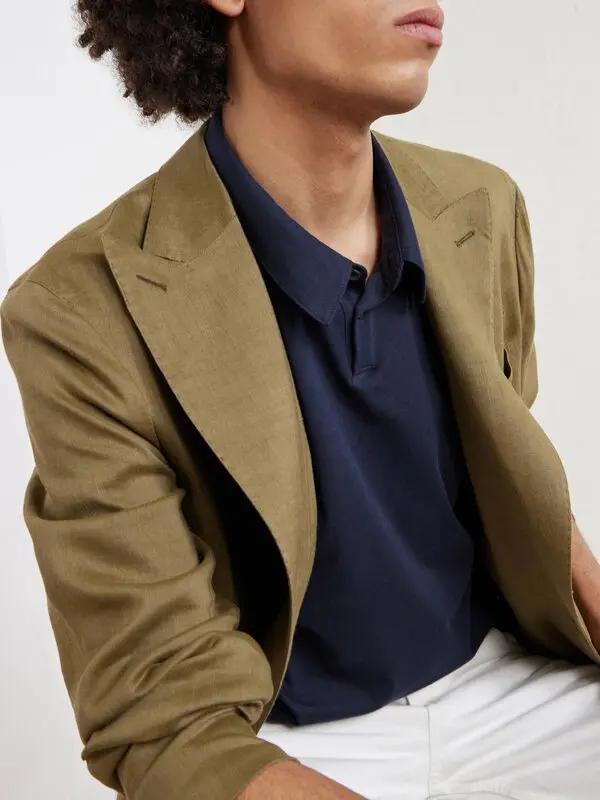 JAMES PERSE Luxe Lotus Cotton-jersey Polo Shirt