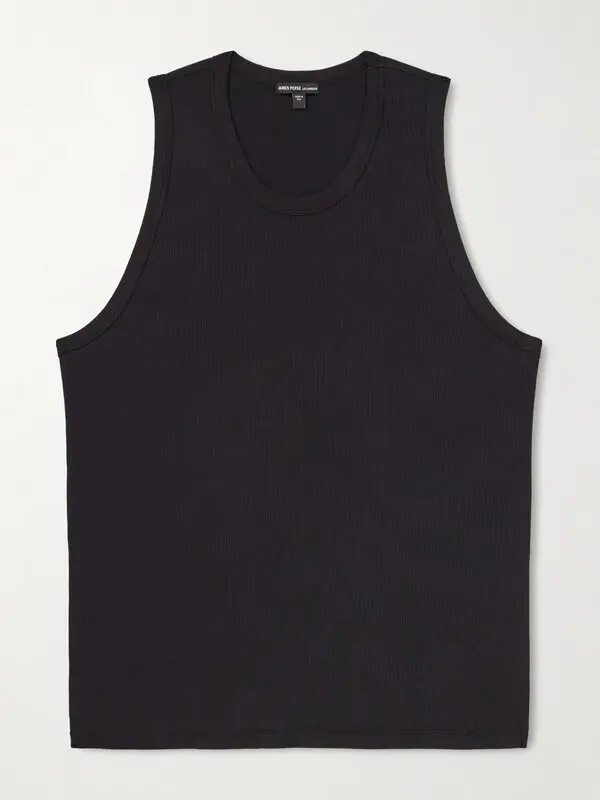 JAMES PERSE Ribbed Tank Top - Black
