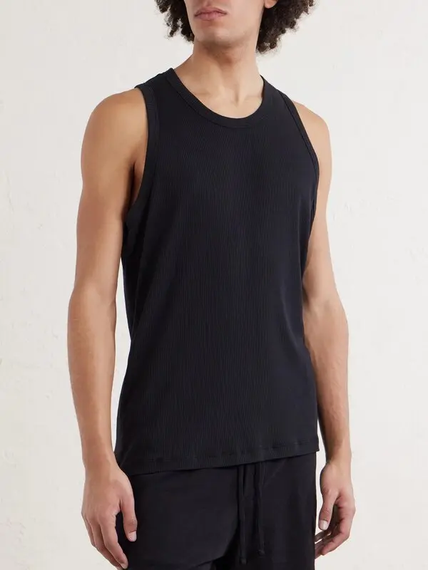 JAMES PERSE Ribbed Tank Top - Black