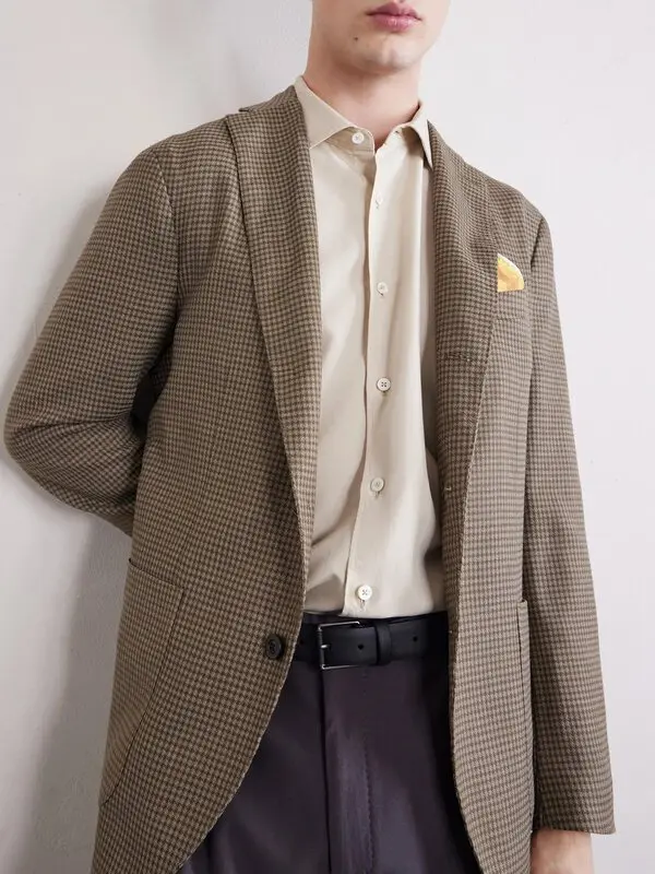 Boglioli Houndstooth Virgin Wool-blend Blazer
