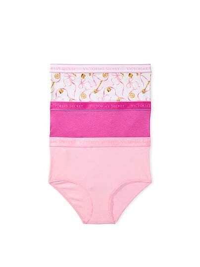 Victoria's Secret 3-pack Logo Cotton Modern Brief Panties - Print