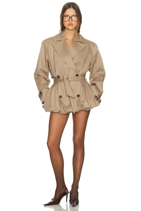 HELSA Short Bubble Hem Trench