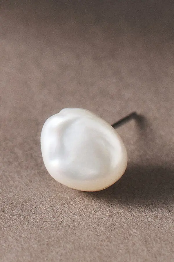 Nadri Madrid Freshwater Pearl Stud Earrings - White