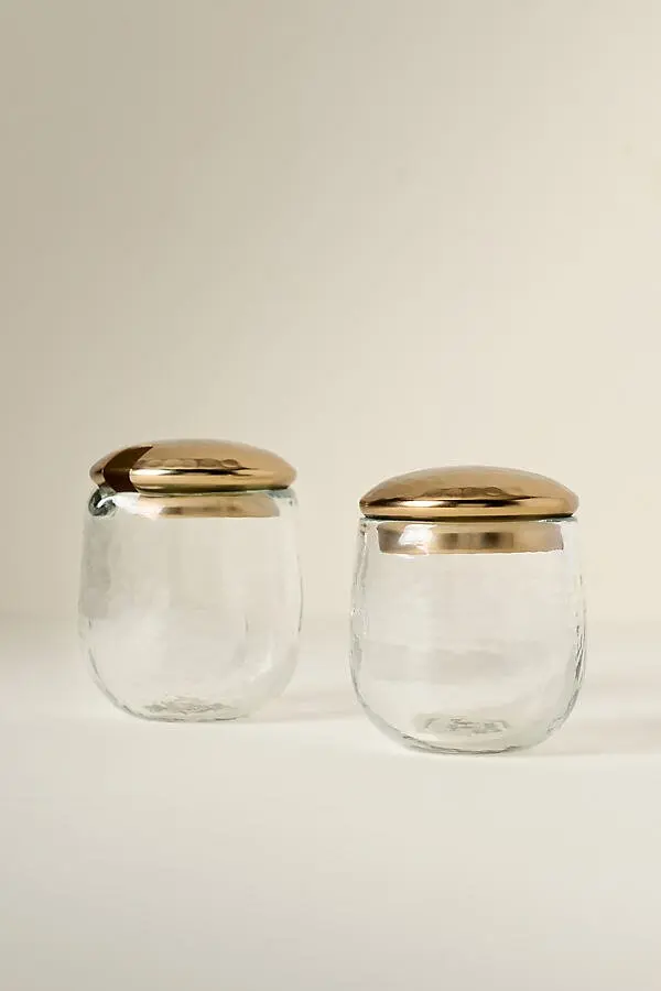 Anthropologie Artisan Cream And Sugar Set - Clear