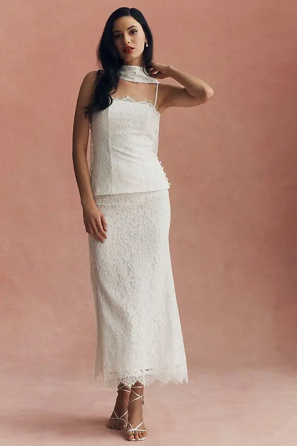 MARE MARE Top And Maxi Skirt Lace Set - Ivory
