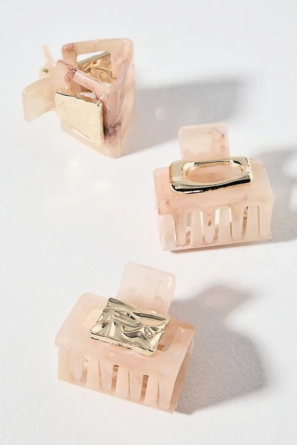 Anthropologie Square Mini Claw Clip Set - Cream