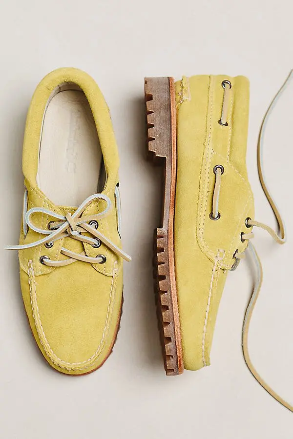 Timberland Noreen Boat Shoes - Medium Yellow Suede