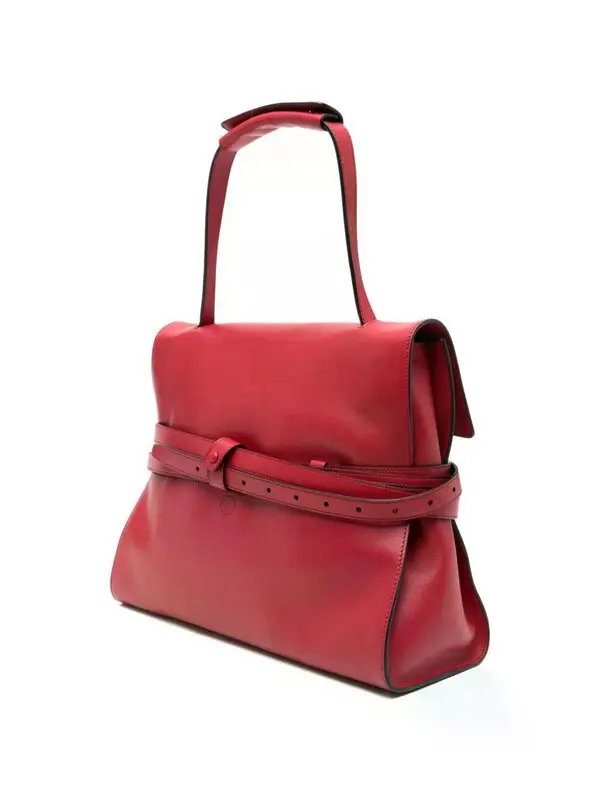 Moschino Buckle Strap Leather Tote Bag