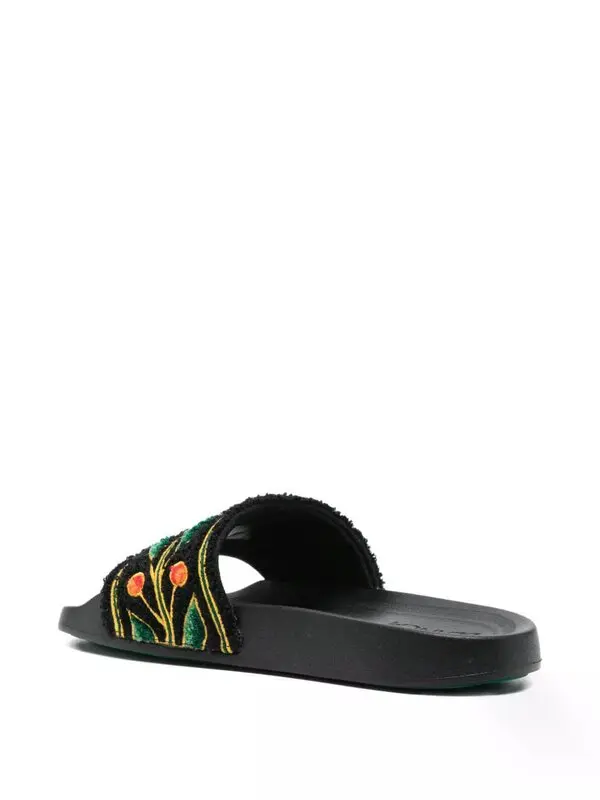 Casablanca Floral Slides - Black